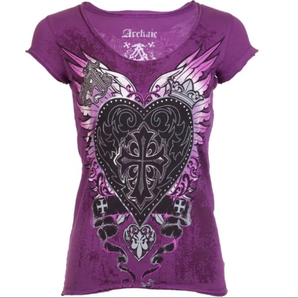 Affliction | Tops | Archaic By Affliction Womens Tshirt Darling Biker ...